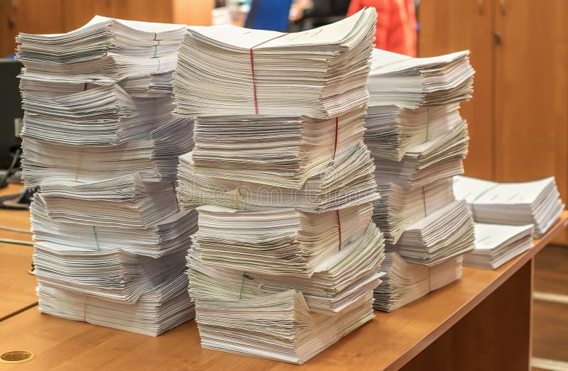 Pile of Paper Documents in the Office. Waste Paper, Paper Trash Stock ...