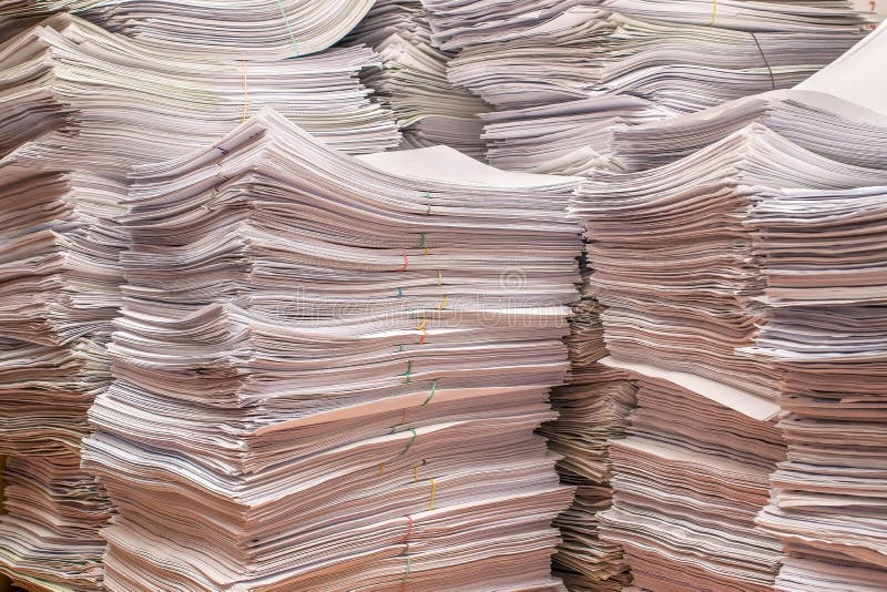 Pile of Paper Documents in the Office Stock Photo - Image of data, mess ...