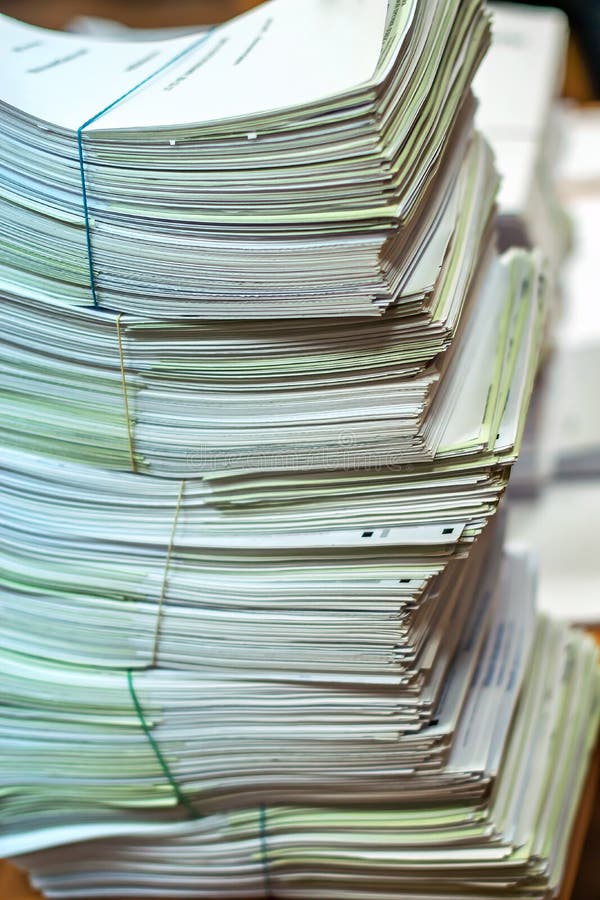 Pile of Paper Documents in the Office Stock Photo - Image of ...