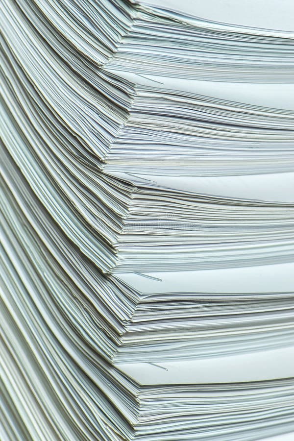 Pile of Paper Documents in the Office Stock Image - Image of office ...