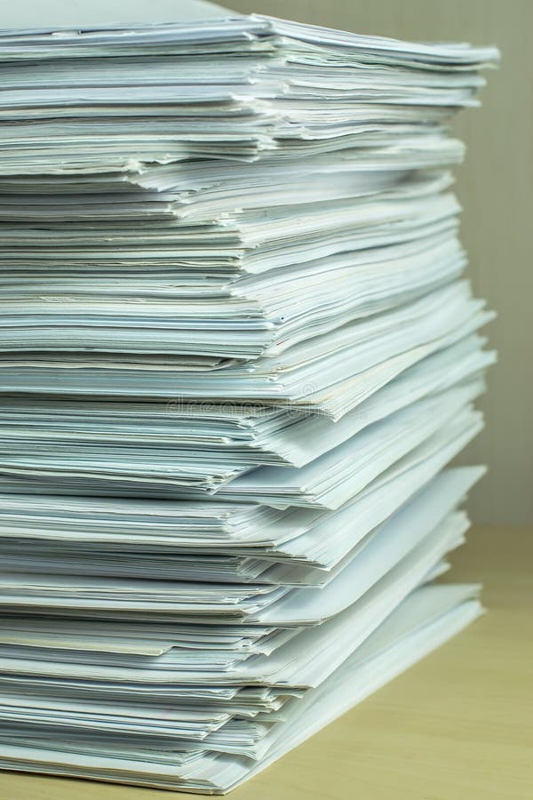 Pile of Paper Documents in the Office Stock Photo - Image of workplace ...