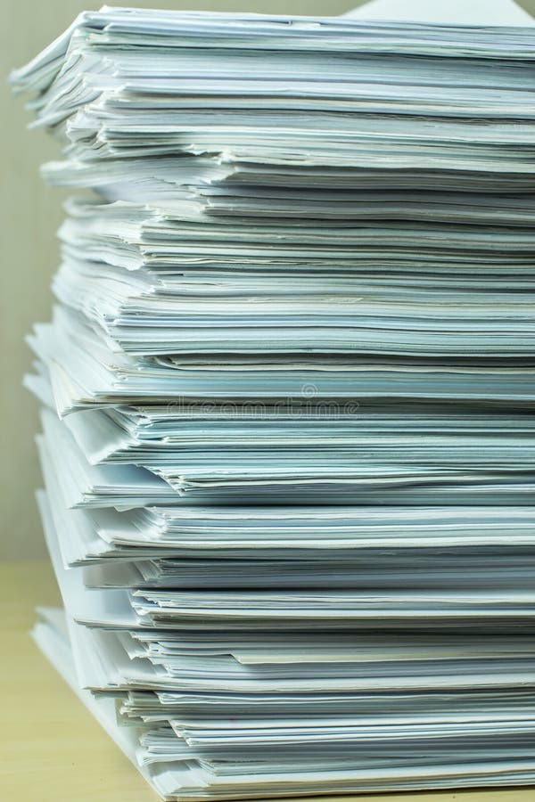 Pile of Paper Documents in the Office Stock Image - Image of stack ...