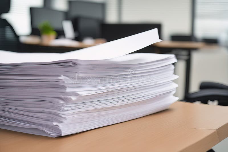 Pile of Paper Documents on Tablepile of Paper Documents on Tablestack ...