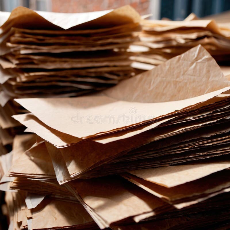 Pile of Paper Documents, Vintage Old Sheets of Paper Stock Illustration ...