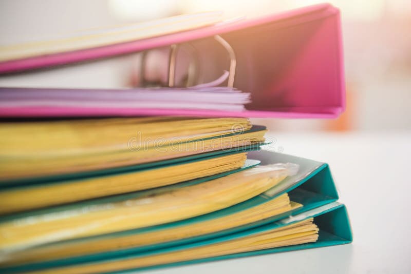 Pile of Paper Files Documents on Work Desk in Office , Business Paper ...