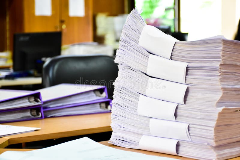 A Pile of Paper, an Important, Unfinished Work. Stock Photo - Image of ...