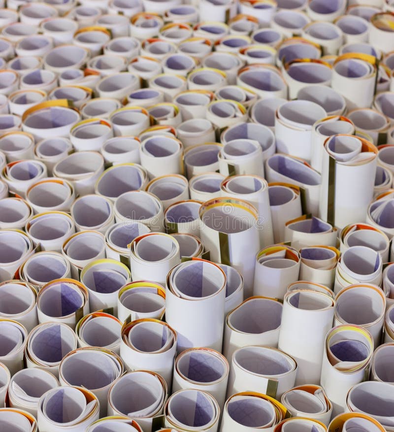 Pile of paper roll. stock image. Image of closeup, shade - 47995857