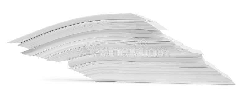 Pile of Paper Sheets on White Background Stock Photo - Image of blank ...