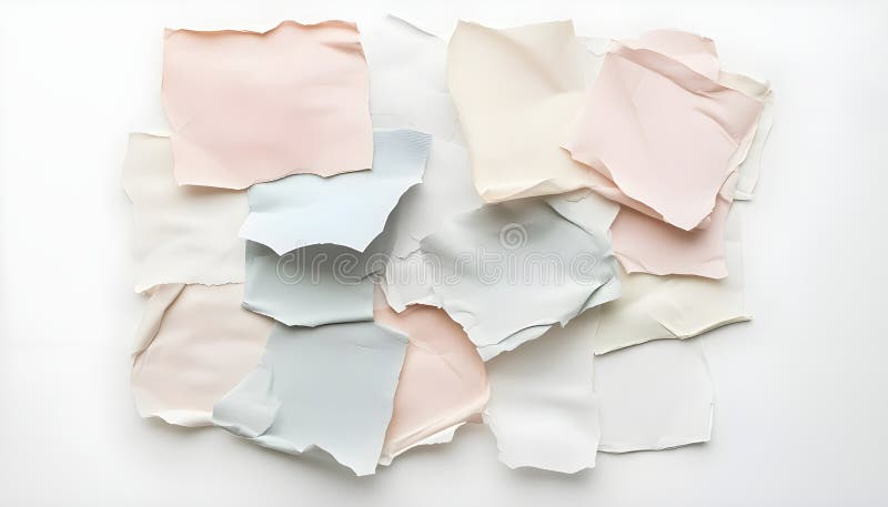Pile of Paper Sheets on White Background, Top View Stock Image - Image ...