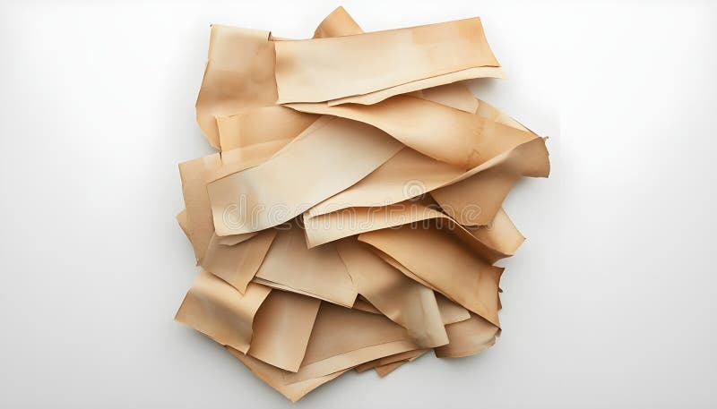 Pile of Paper Sheets on White Background, Top View Stock Photo - Image ...