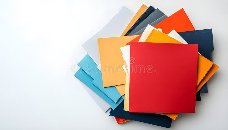 Pile of Paper Sheets on White Background, Top View Stock Image - Image ...