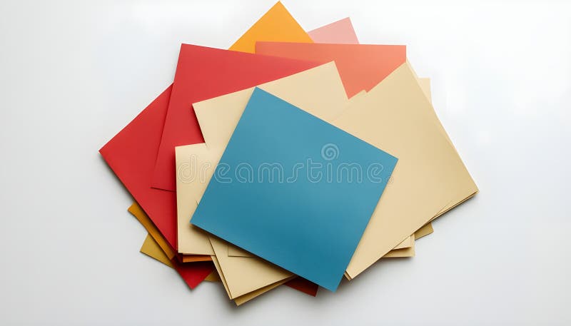 Pile of Paper Sheets on White Background, Top View Stock Photo - Image ...