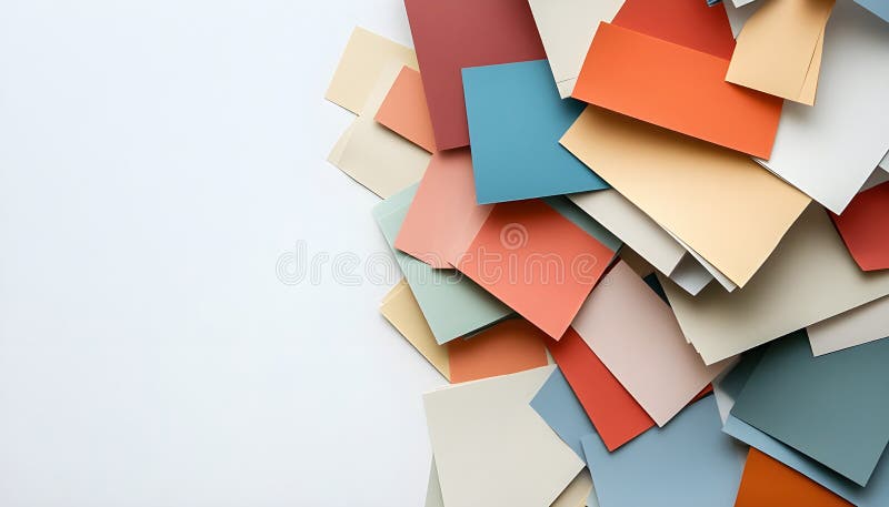 Pile of Paper Sheets on White Background, Top View Stock Image - Image ...
