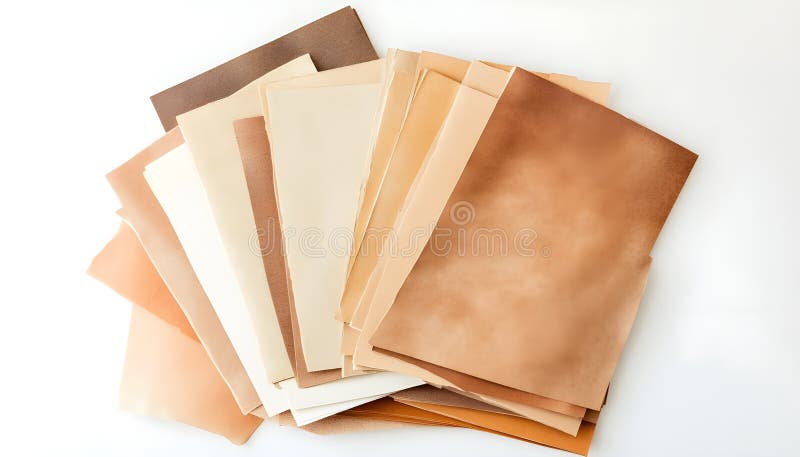 Pile of Paper Sheets on White Background, Top View Stock Photo - Image ...