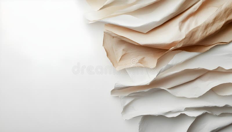 Pile of Paper Sheets on White Background, Top View Stock Photo - Image ...