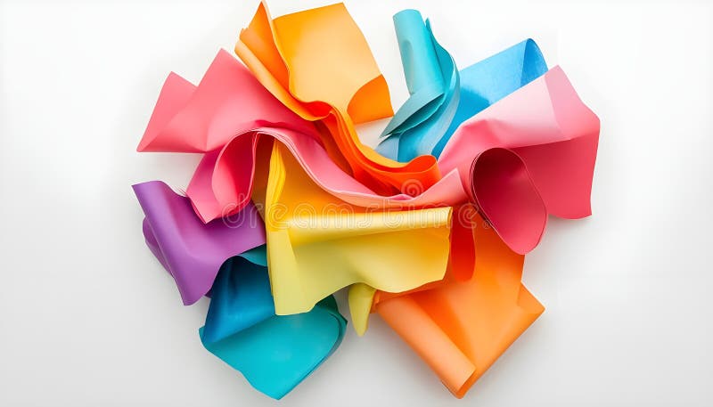 Pile of Paper Sheets on White Background, Top View Stock Photo - Image ...