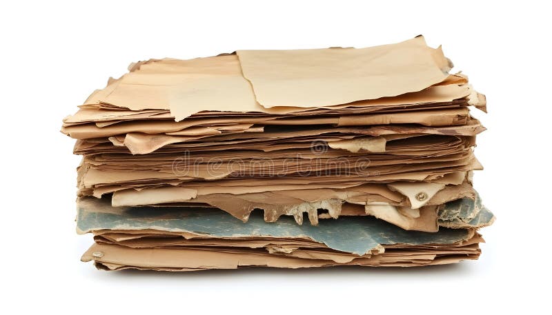 Pile of Paper Sheets on White Background, Top View Stock Image - Image ...