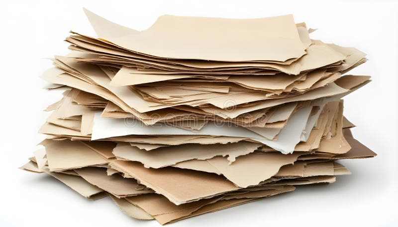 Pile of Paper Sheets on White Background, Top View Stock Image - Image ...