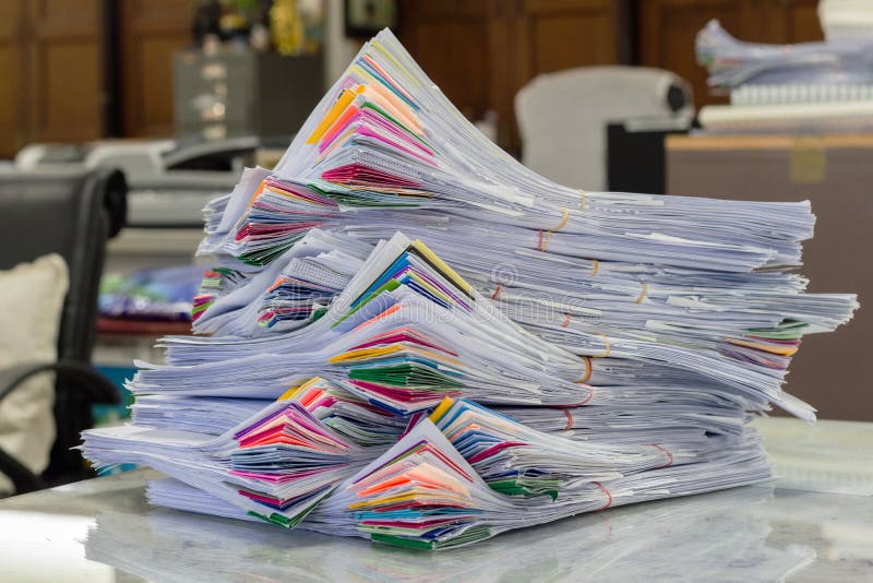 Pile of Office Paper Sheets Stock Photo - Image of paper, green: 77659690