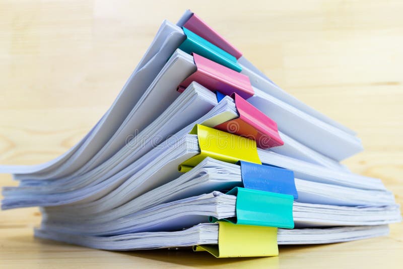 Pile of Papers at Work Office for Business on the Table Stock Image ...
