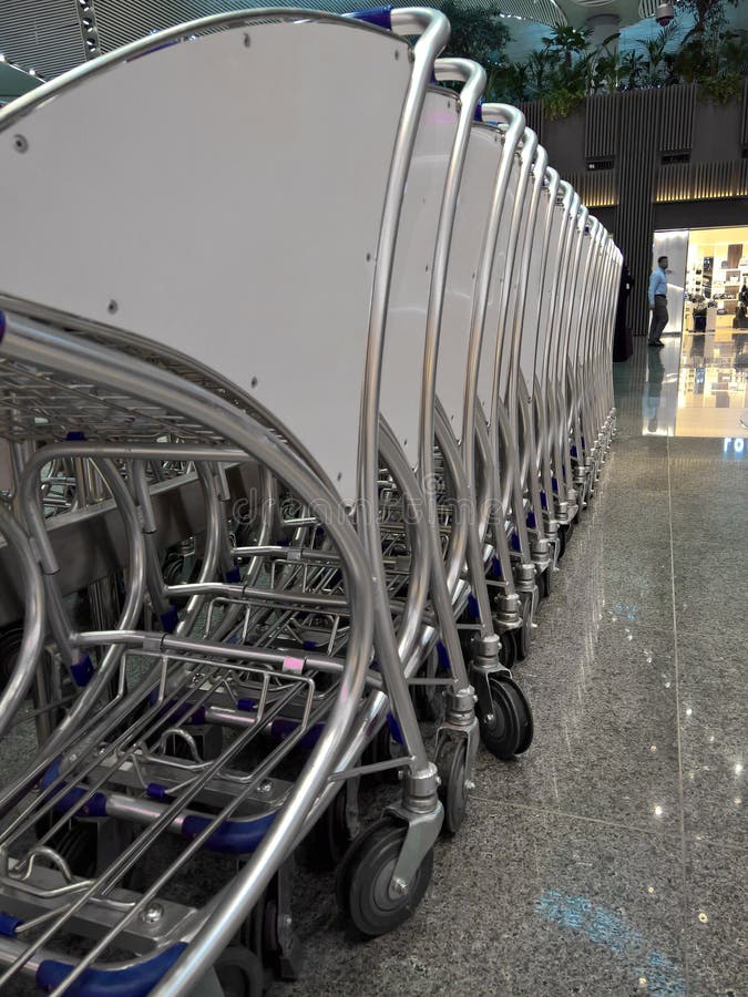 Pile of Passenger Carts at the Airport Stock Image - Image of passenger ...