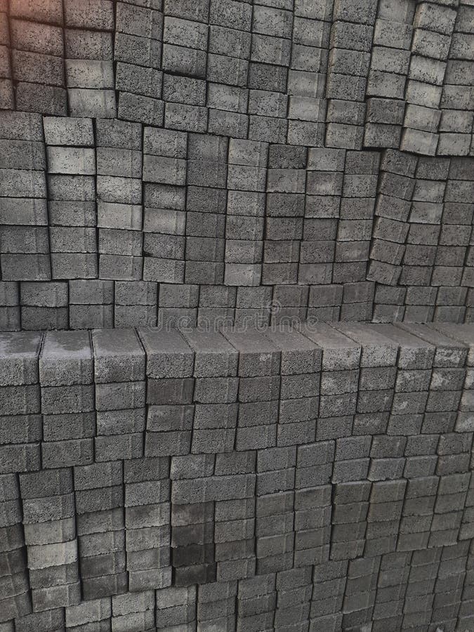 Pile of Paving Blocks Neatly Arranged Stock Image - Image of stack ...
