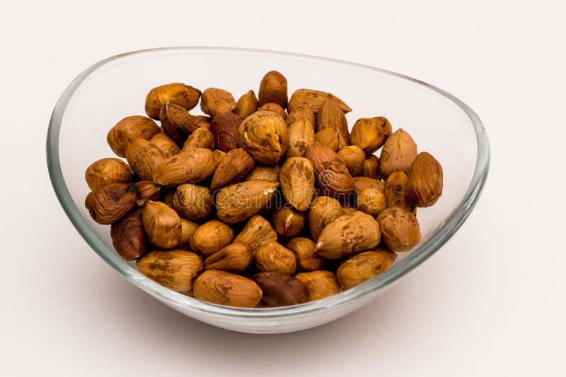 Pealed Hazelnuts in the Glass Bowl Stock Image - Image of nutrients ...