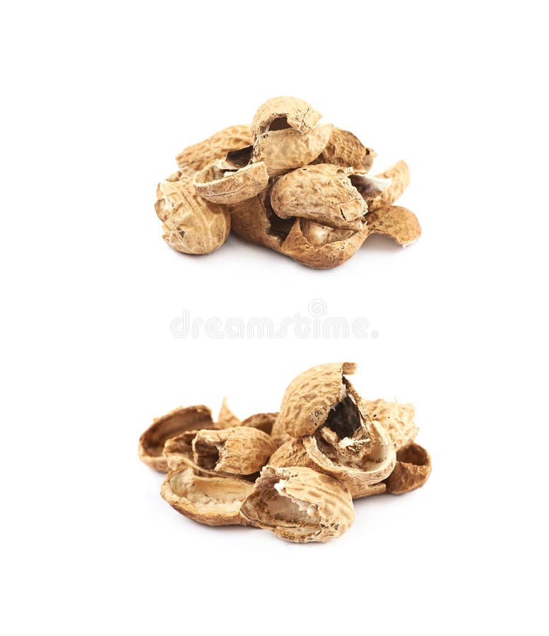 Pile of Peanut Shells Isolated Stock Photo - Image of dried, peanut ...