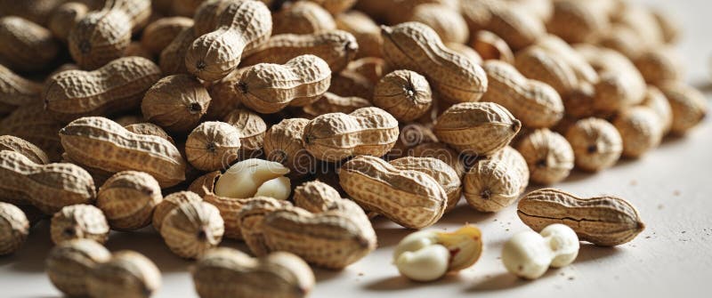 Pile of Peanuts in Shells Natural Snack Food. Stock Image - Image of ...