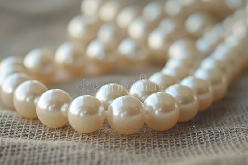 Pile of Pearls. Natural White String of Pearls Stock Photo - Image of ...