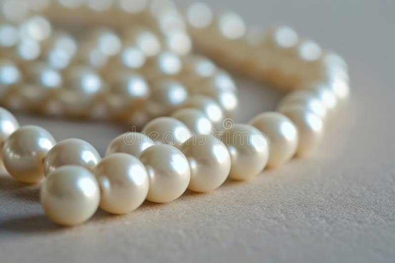 Pile of Pearls. Natural White String of Pearls Stock Photo - Image of ...