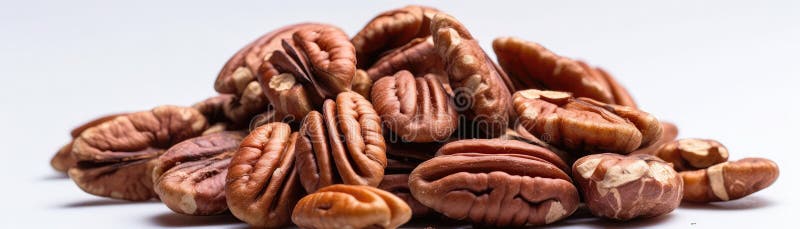 Pile of Pecans on a White Background. Generative AI Stock Illustration ...