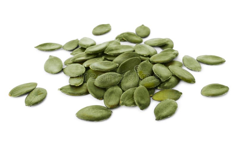 Pile of Peeled Pumpkin Seeds Isolated on White Stock Image - Image of ...