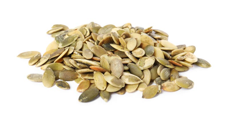 Pile of Peeled Pumpkin Seeds Isolated on White Stock Photo - Image of ...