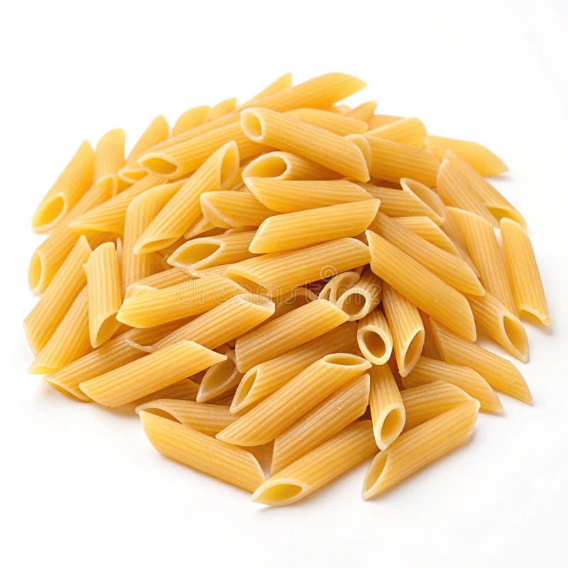 Pile of Penne Pasta Isolated on White Background Stock Illustration ...