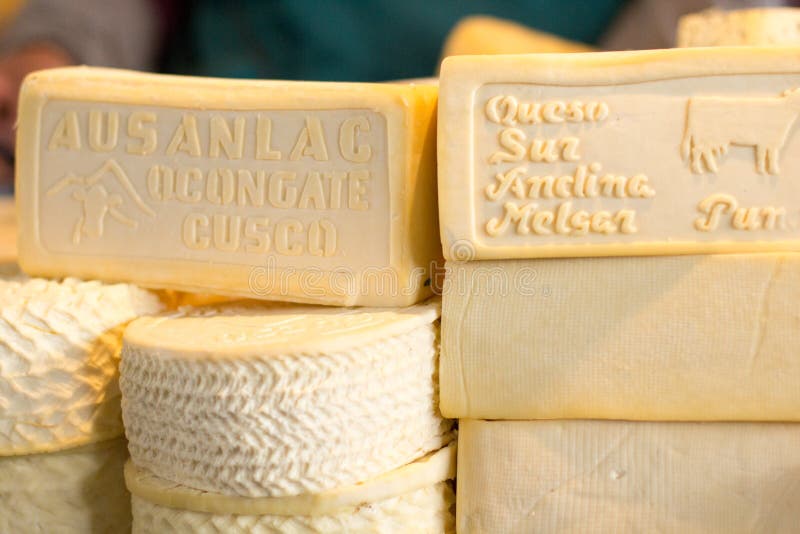 Pile of Peru Cheese on the Cusco Cheese Market Stock Photo - Image of ...