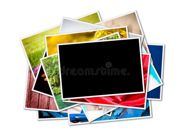 A Pile of Photographs with Space for Your Logo or Text. Stock ...