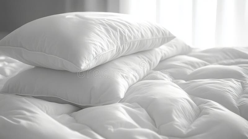 Pile White Sheets Sitting Top Bed Stock Photos - Free & Royalty-Free ...