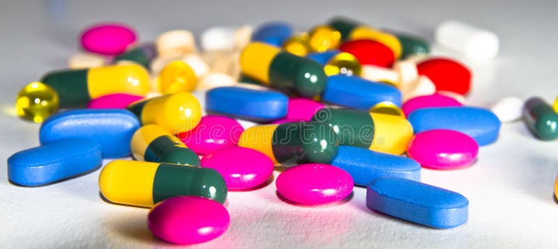 Pile of pills stock photo. Image of white, yellow, boll - 18756574
