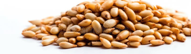 Pile of Pine Nuts on a White Background. Generative AI Stock ...