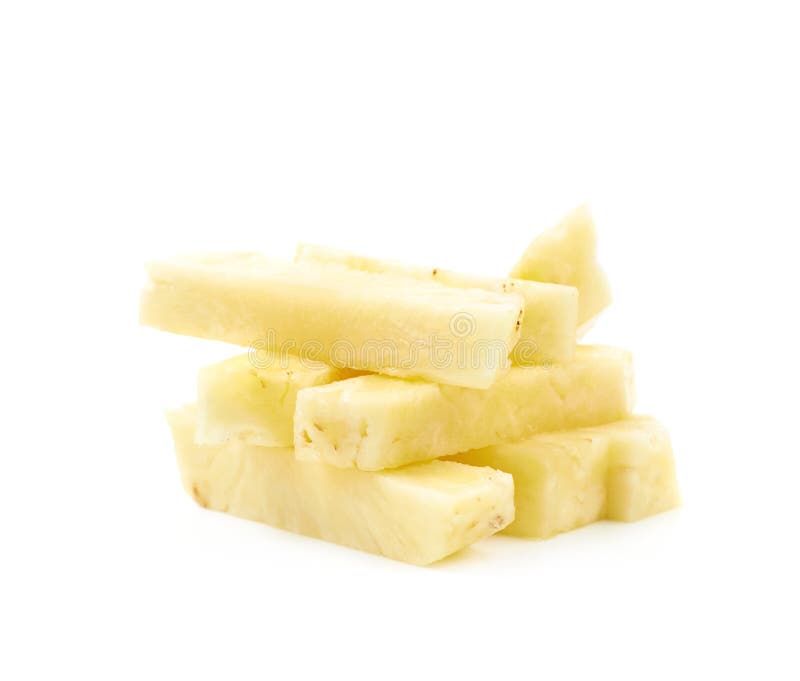 Pile of Pineapple Bits Isolated Stock Photo - Image of exotic, green ...