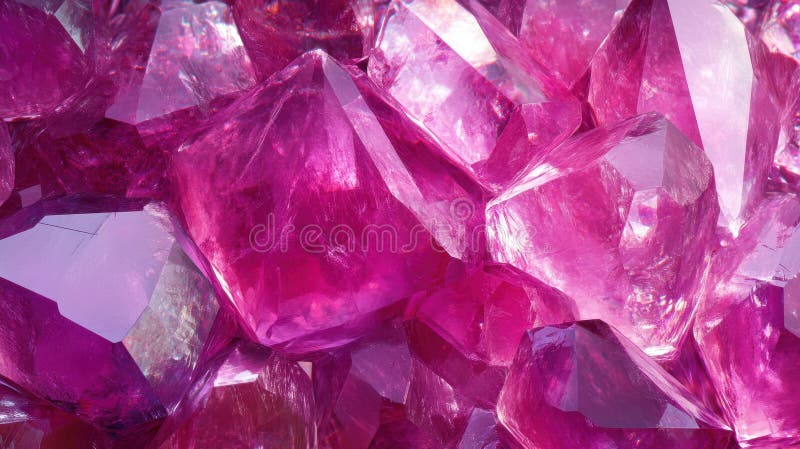 A Pile of Pink Crystals Sitting on Top of a Table Stock Illustration ...