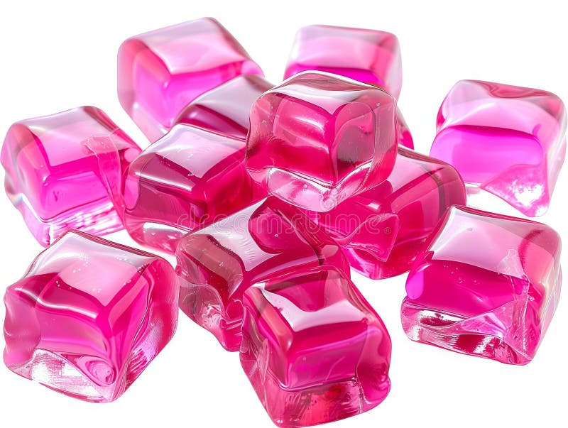 A Pile of Pink Glass Cubes on a White Background Stock Image - Image of ...