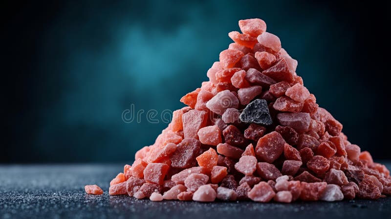 A Pile of Pink Himalayan Salt on a Black Surface Stock Image - Image of ...