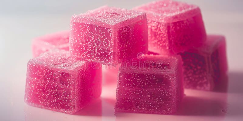 A Pile of Pink Ice Cubes on a White Surface Stock Photo - Image of ...