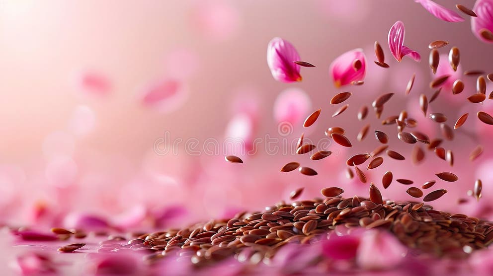 A Pile of Pink Seeds Falling into the Air Stock Photo - Image of flower ...