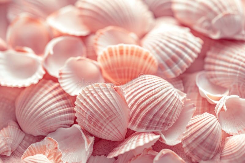 A Pile of Pink Shells, Background Image Stock Illustration ...