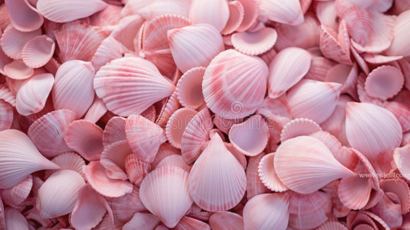 A Pile of Pink Shells, Background Image Stock Illustration ...