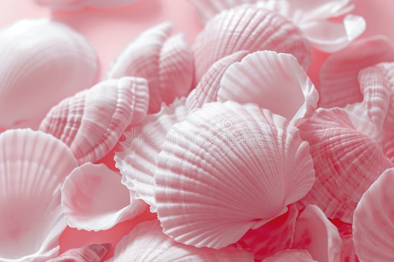 A Pile of Pink Shells, Background Image Stock Illustration ...