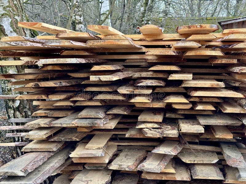 Pile Pf Planks on Construction Site Stock Photo - Image of natural ...